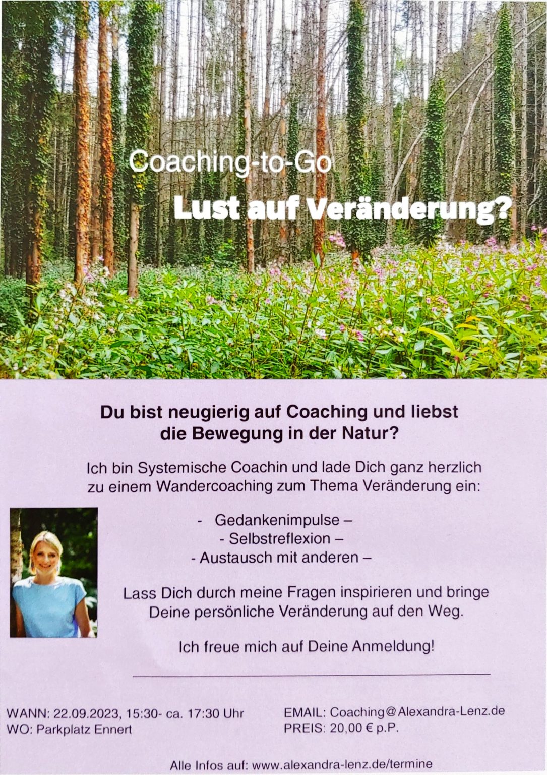 Coachingangebot: Wandercoaching | Alexandra Lenz
